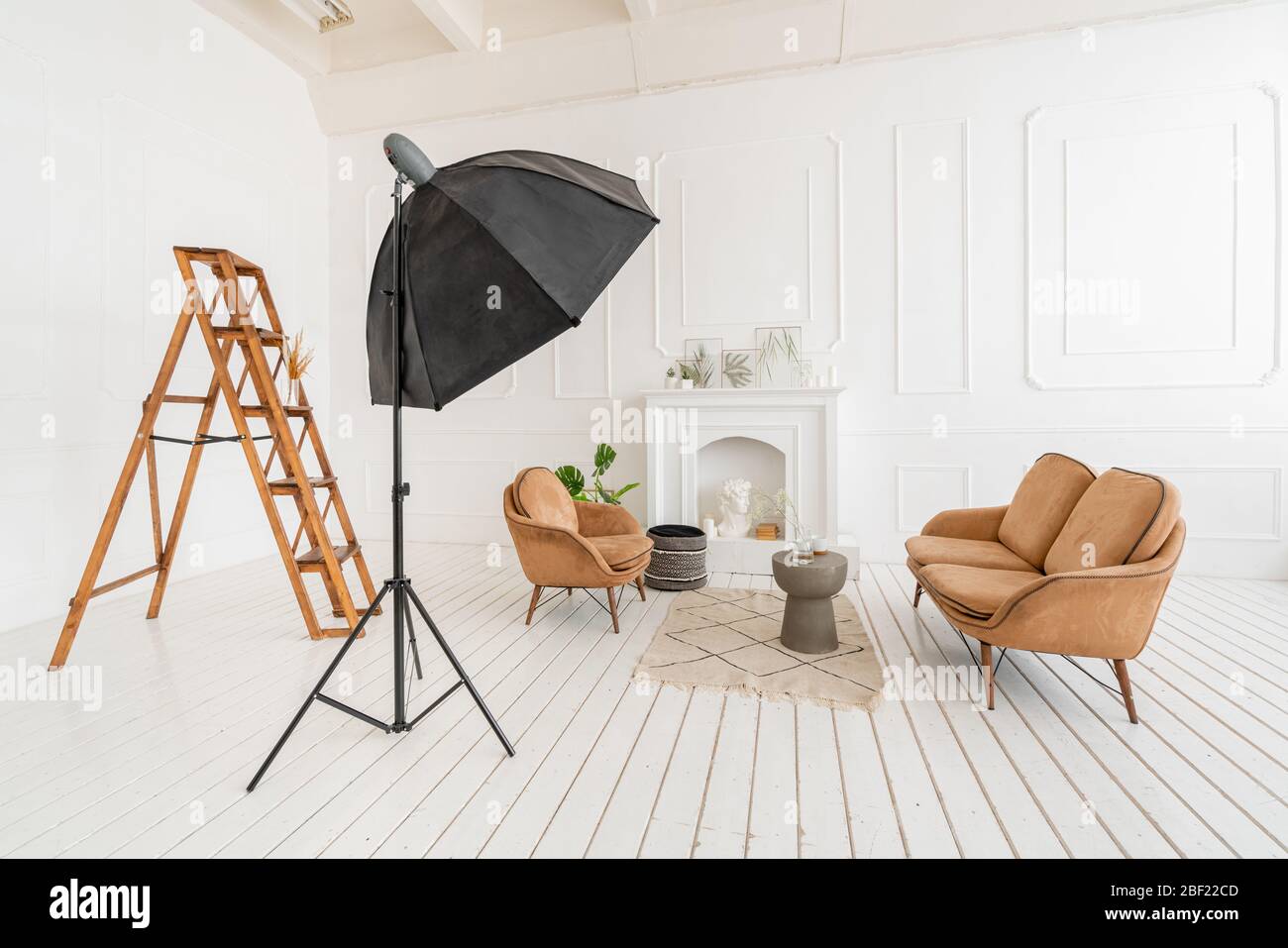 Interior photo Studio. Morning in light interior. Bright and clean ...