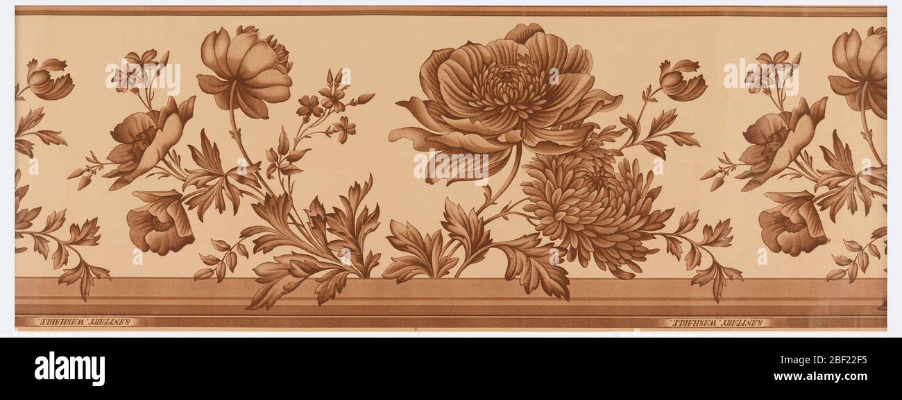 Border. Intaglio print or sanitary paper with alternating motifs of ...