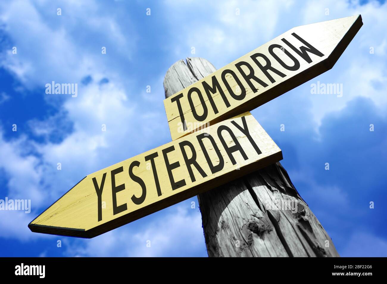 Yesterday tomorrow sign hi-res stock photography and images - Alamy