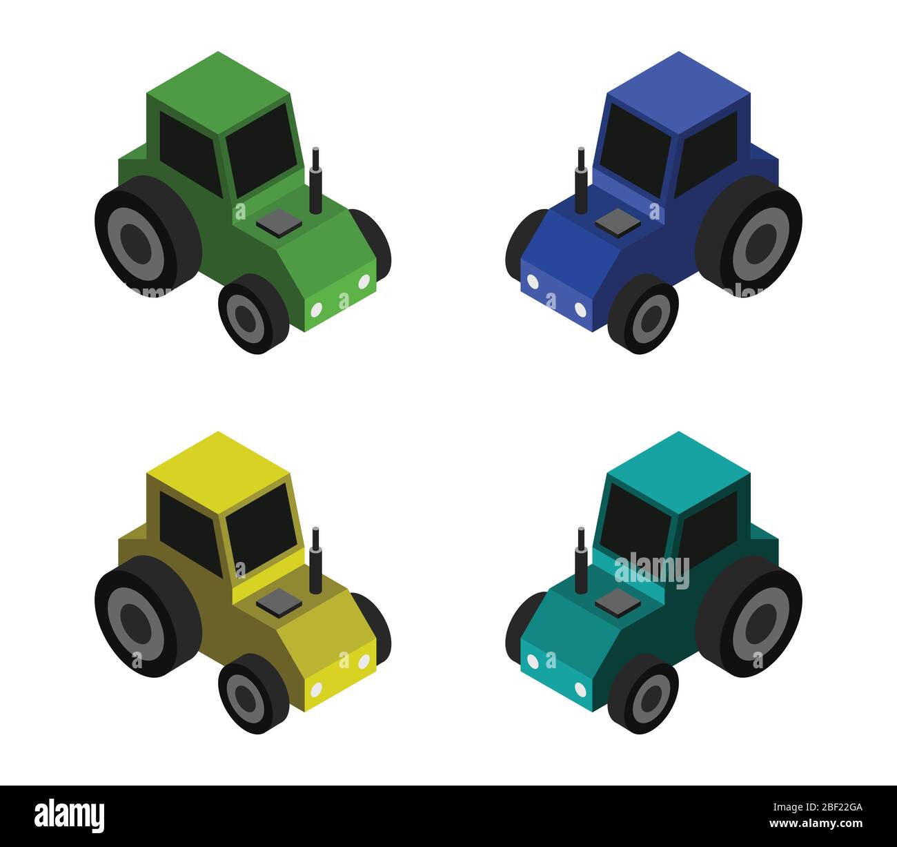 isometric tractor icon illustrated in vector on white background Stock ...