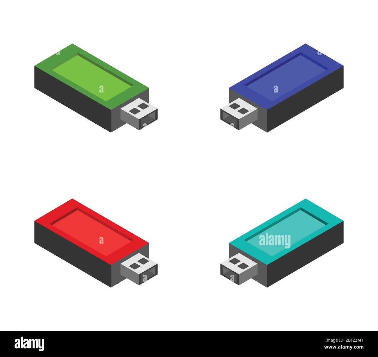 isometric usb icon illustrated in vector on white background Stock ...