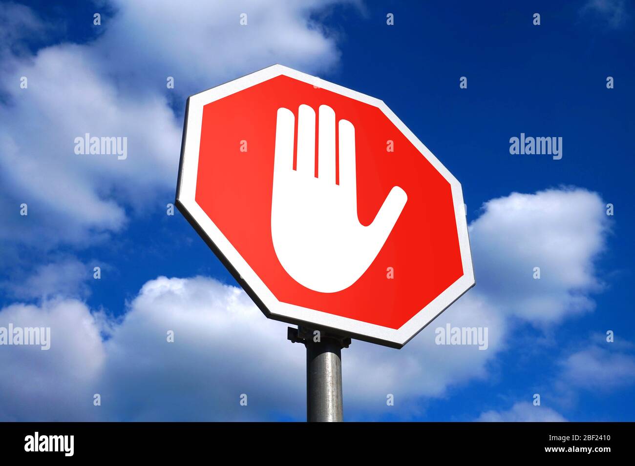 Stop sign - hand Stock Photo - Alamy
