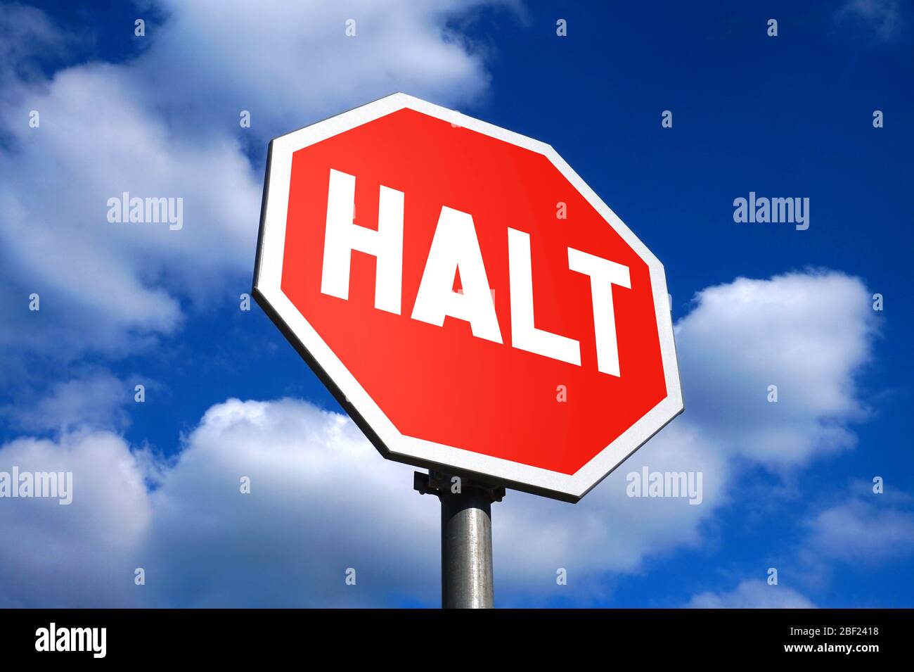 Halt German Stop English Stock Photo Alamy Halt German Stop English Stock Photo Alamy