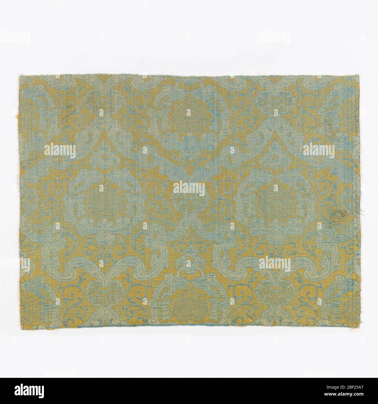 Fragment. Ogival pattern in blue, yellow and white Stock Photo - Alamy