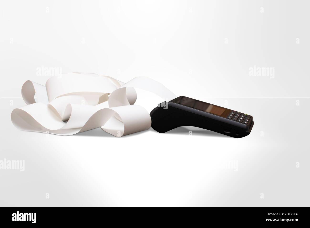 POS wireless credit card terminal for payments and long roll cash tape ...