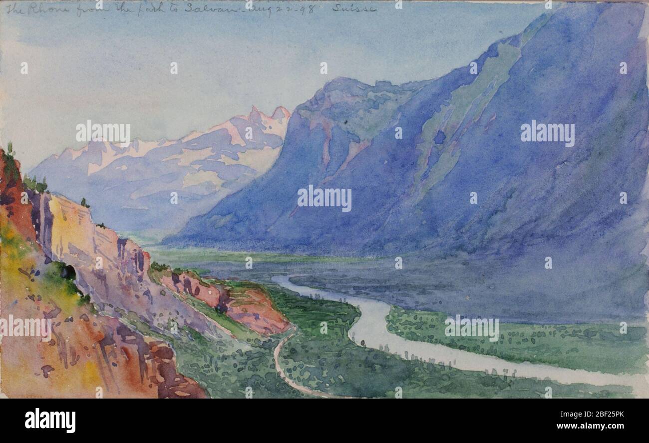 The Rhone from the Path to Salvari Switzerland Stock Photo - Alamy