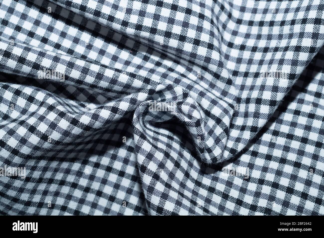 Squared pattern. black and white checkered fabric. geometric background ...