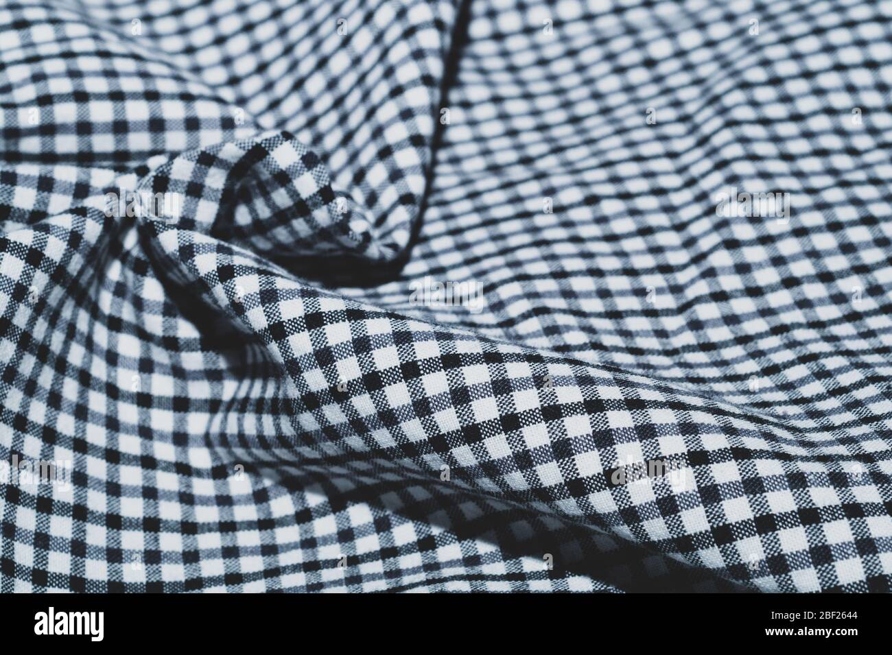 Squared pattern. black and white checkered fabric. geometric background ...