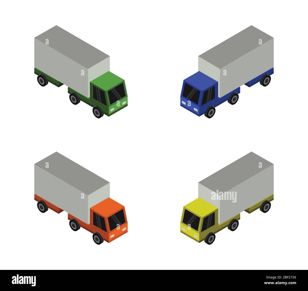 isometric truck icon illustrated in vector on white background Stock ...