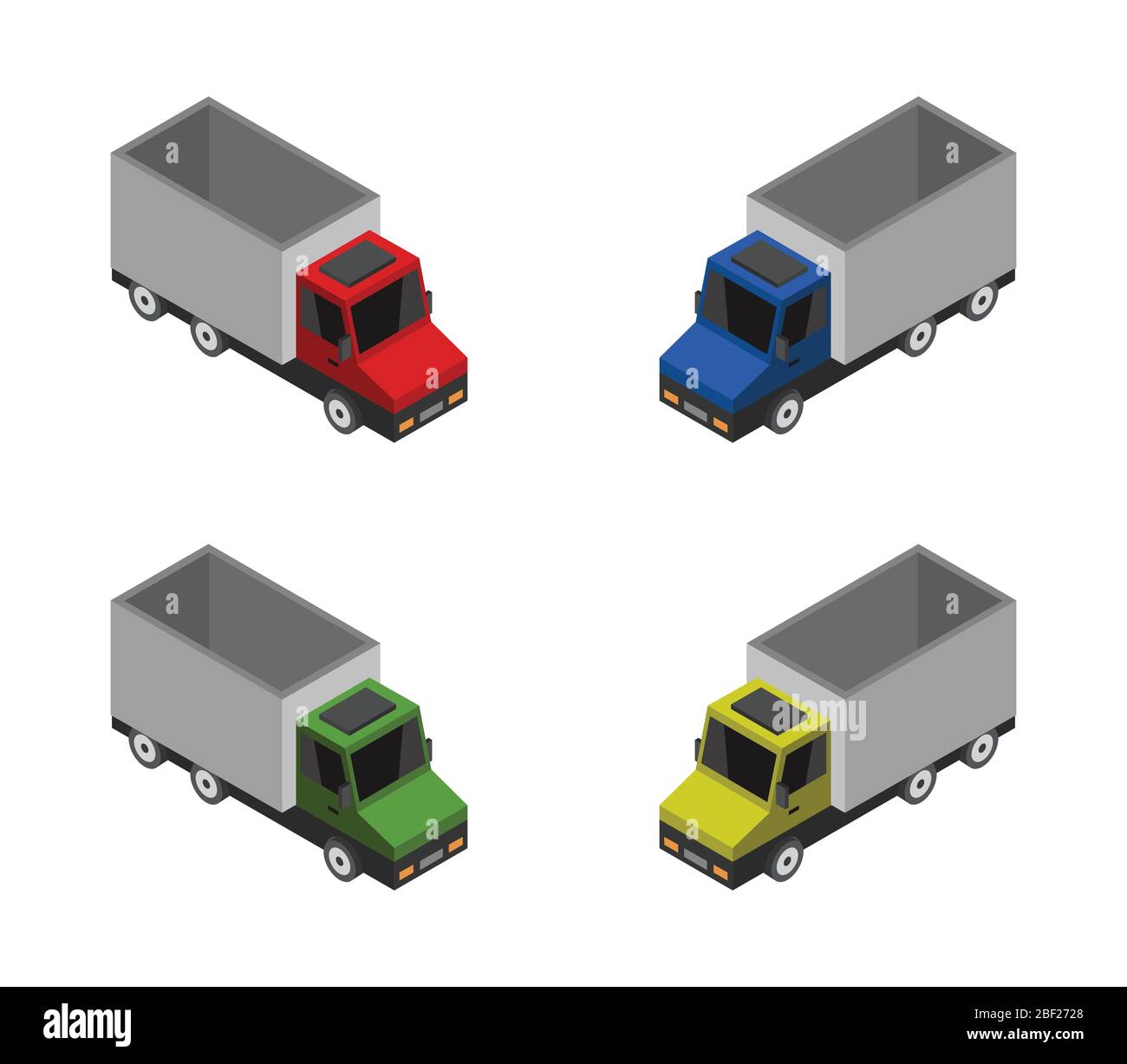 isometric truck icon illustrated in vector on white background Stock ...