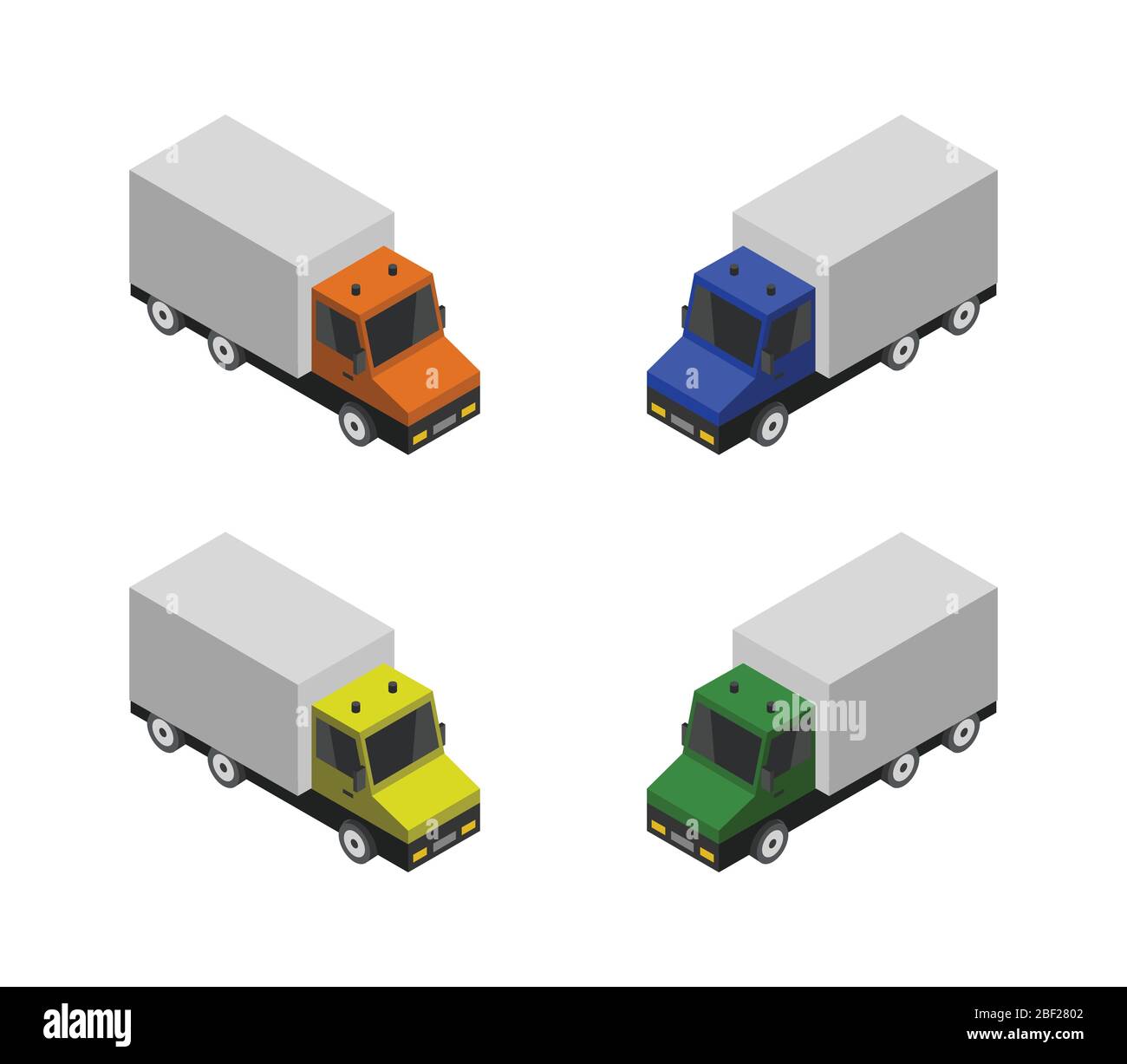 isometric truck icon illustrated in vector on white background Stock ...
