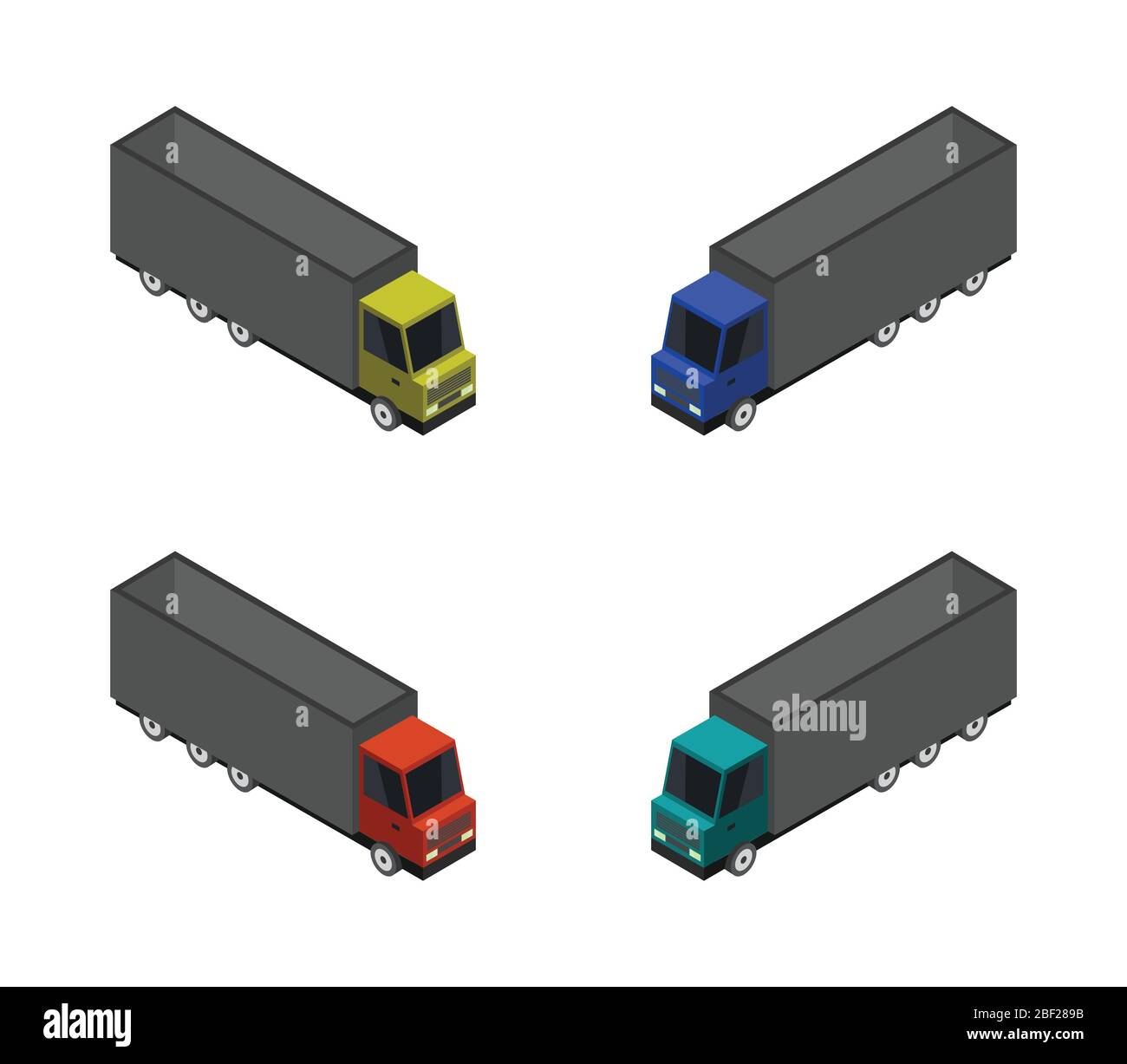 isometric truck icon illustrated in vector on white background Stock ...