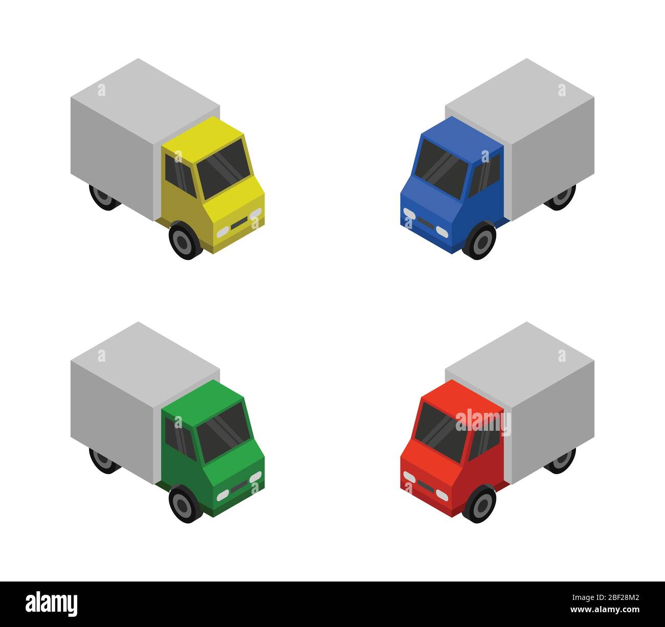 isometric truck icon illustrated in vector on white background Stock ...