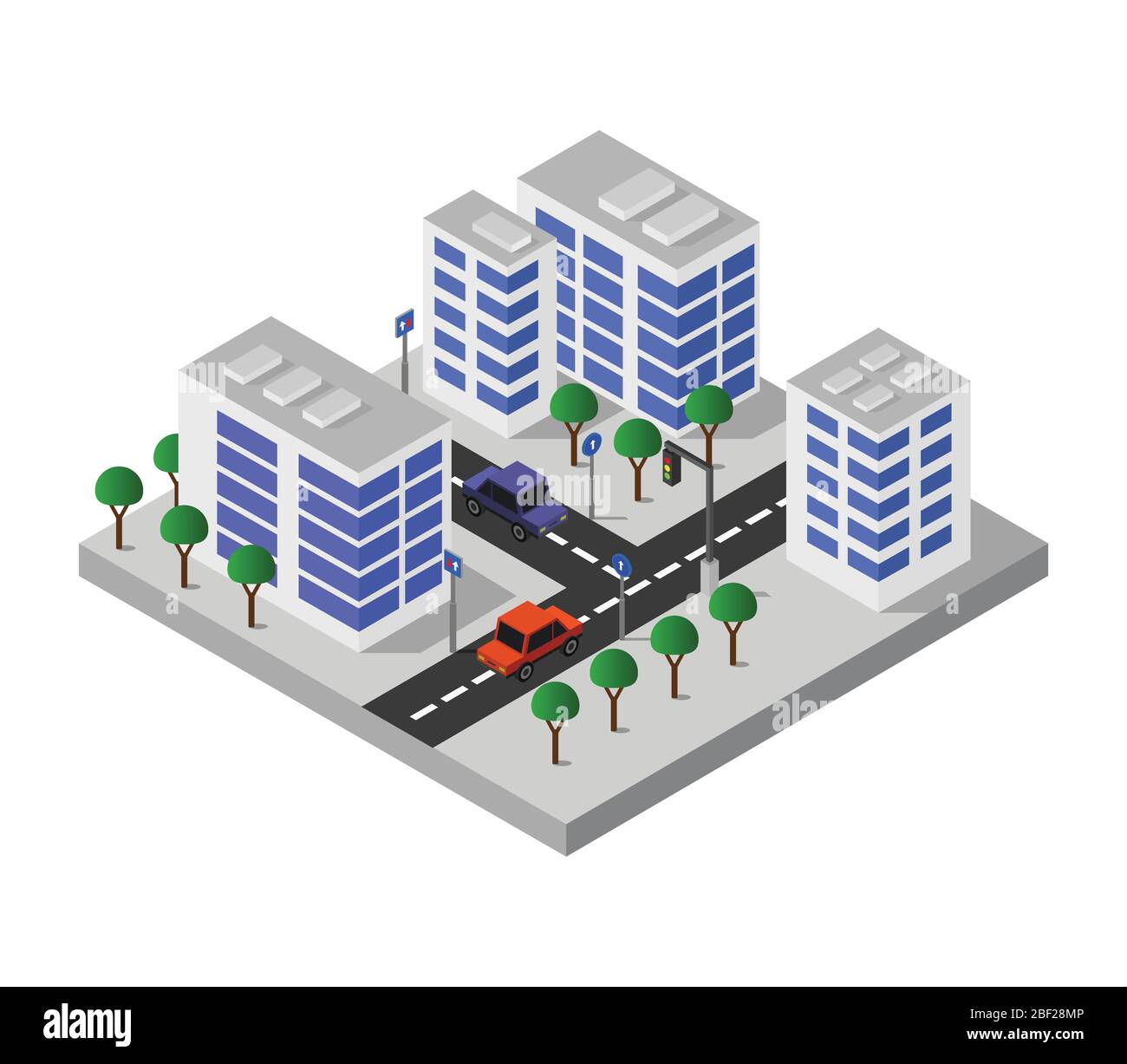 isometric city icon illustrated in vector on white background Stock ...