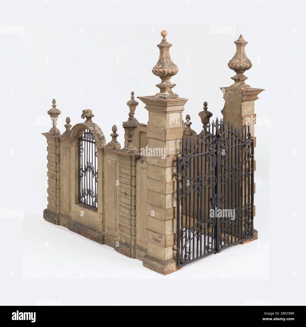 Model of a Walled Entrance with Gate. Model in the form of two walls ...