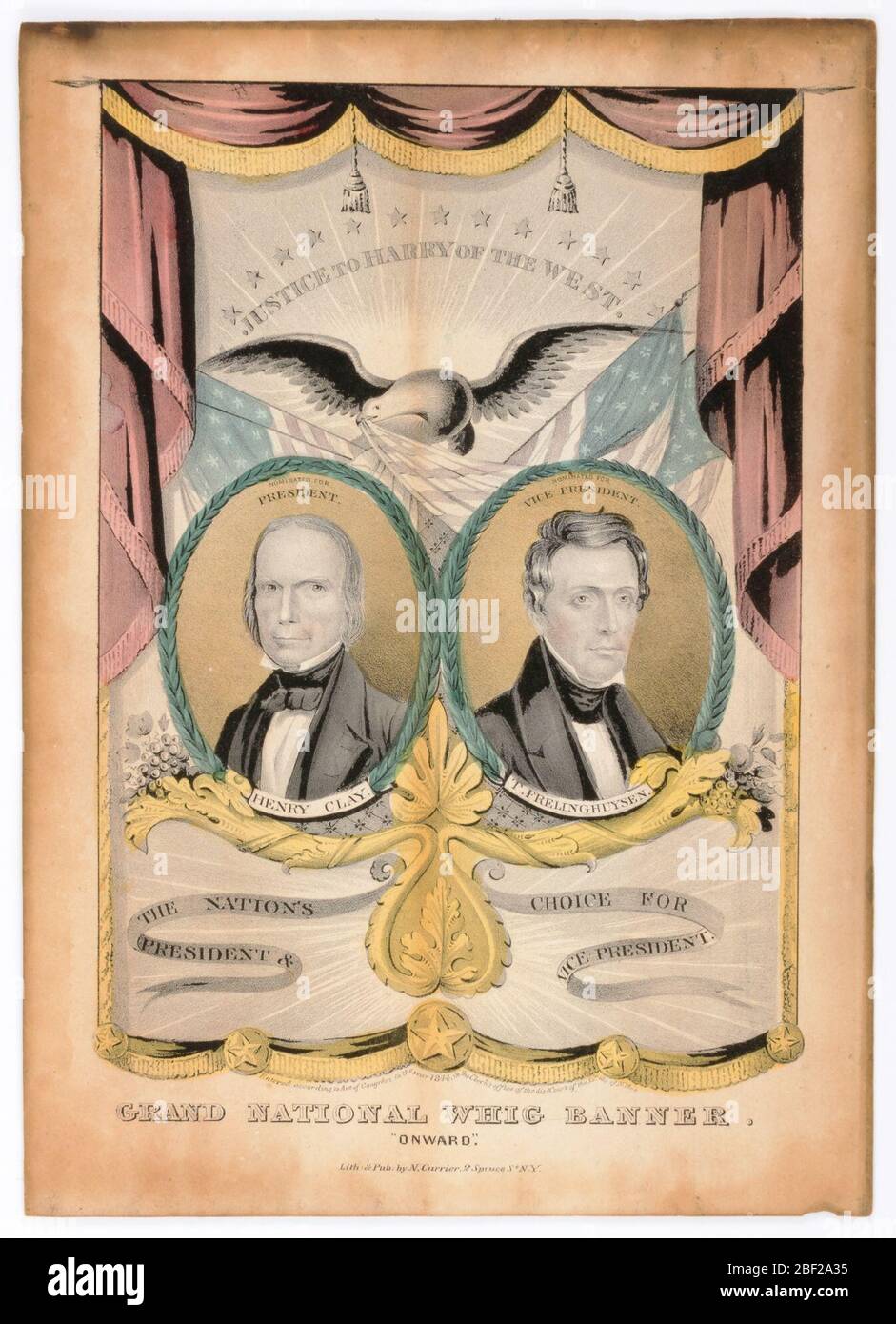 Grand National Whig Banner Onward Stock Photo - Alamy