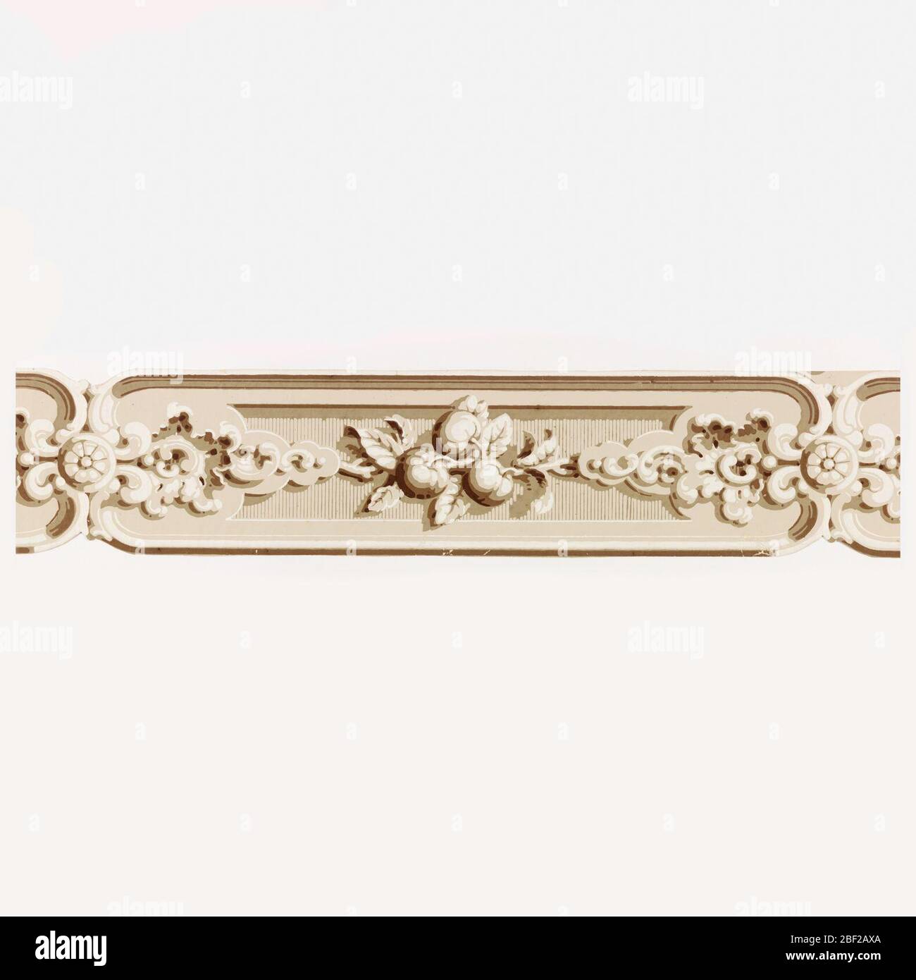 Border. Architectural border with inset panels containing floral ...