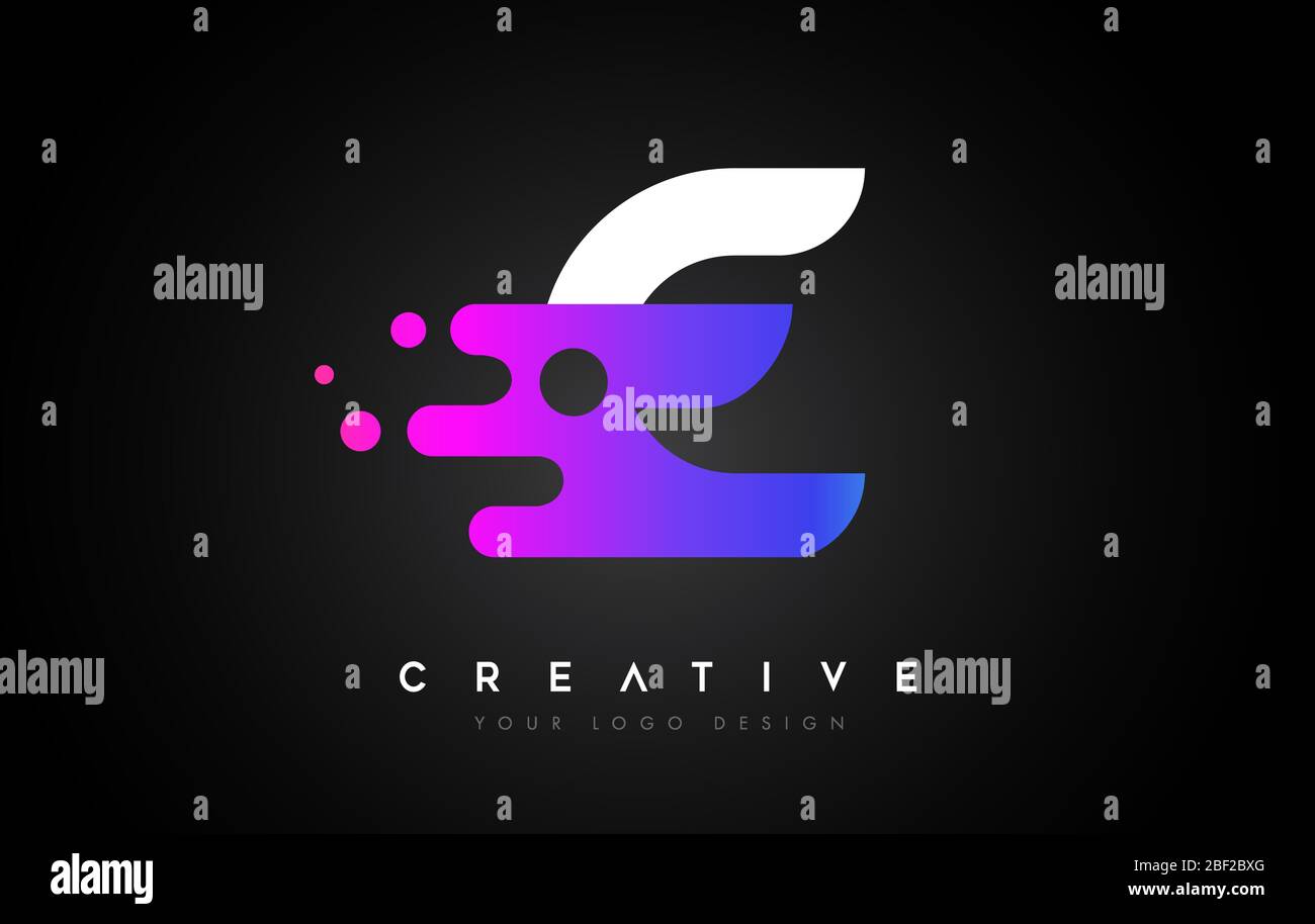Dots Letter E Logo Design. Letter E Icon with Fluid Liquid Idea and ...