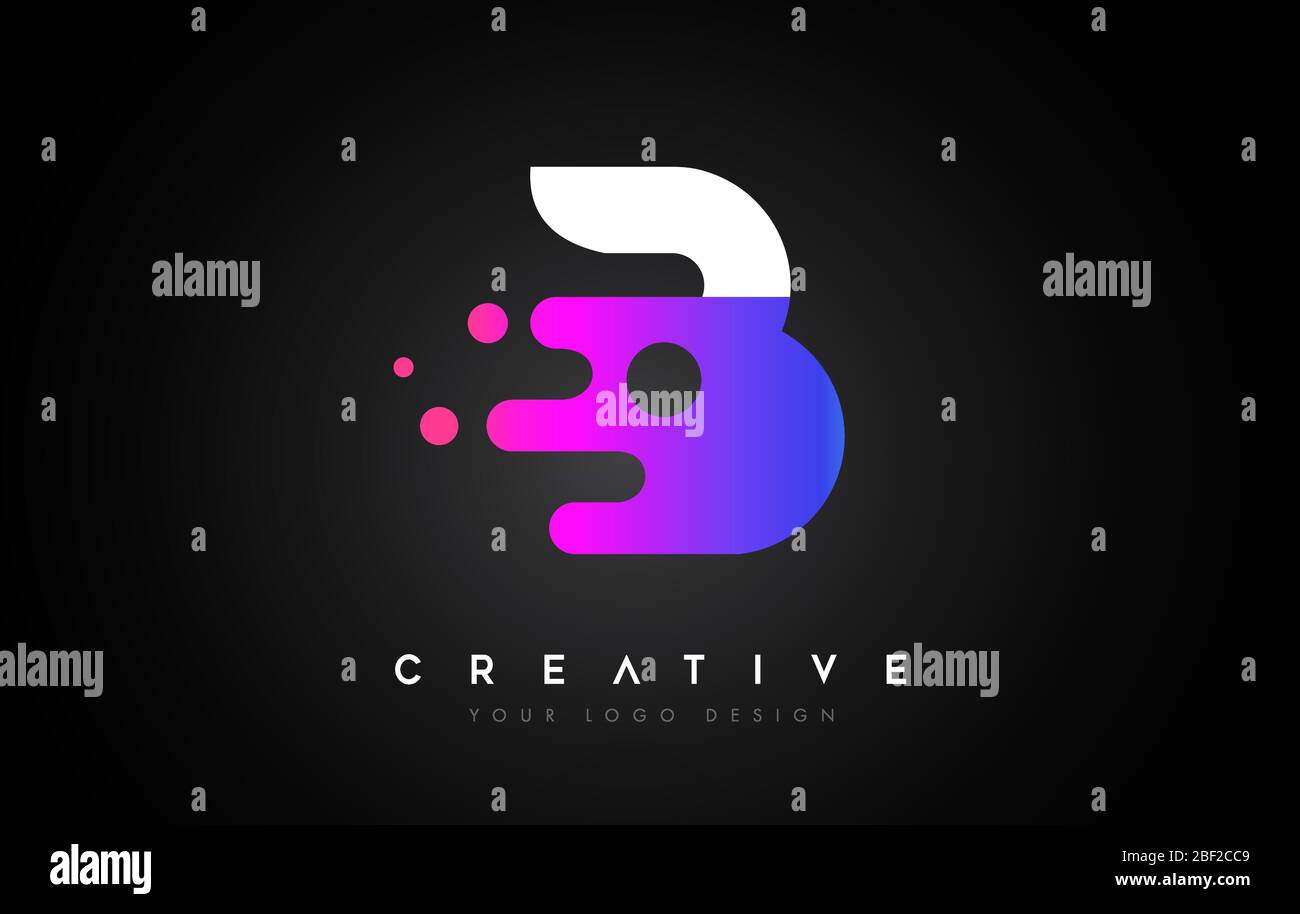 Dots Letter B Logo Design. Letter B Icon with Fluid Liquid Idea and ...