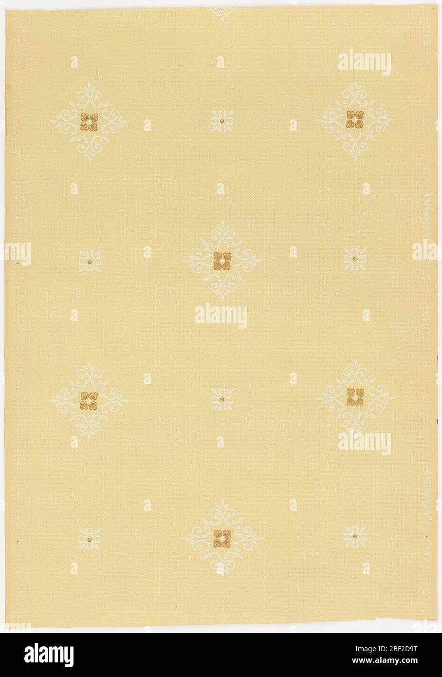 Ceiling paper. Larger sqaure lacey shapes containing a dark square ...
