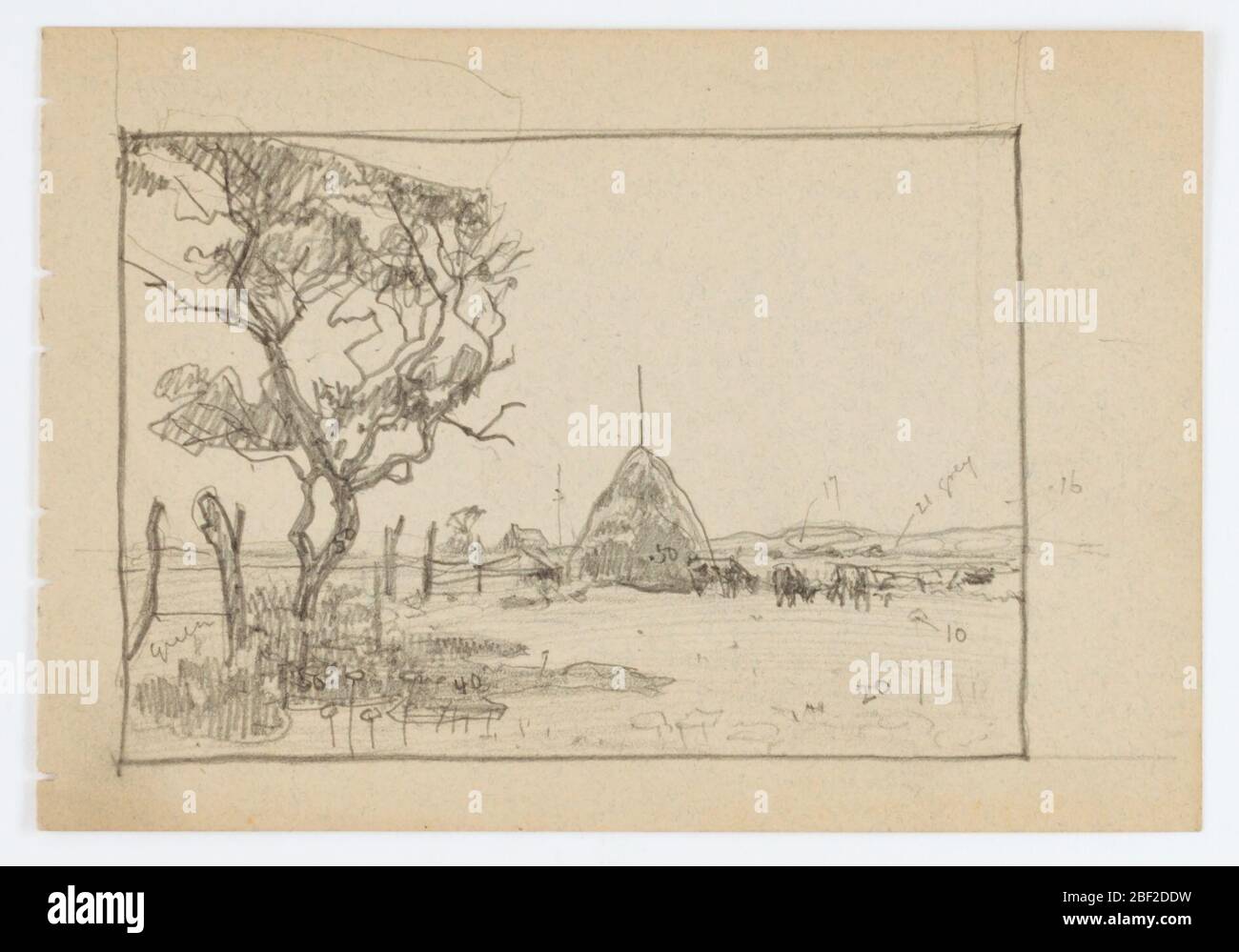 Untitled Tree with Hayrick Stock Photo - Alamy