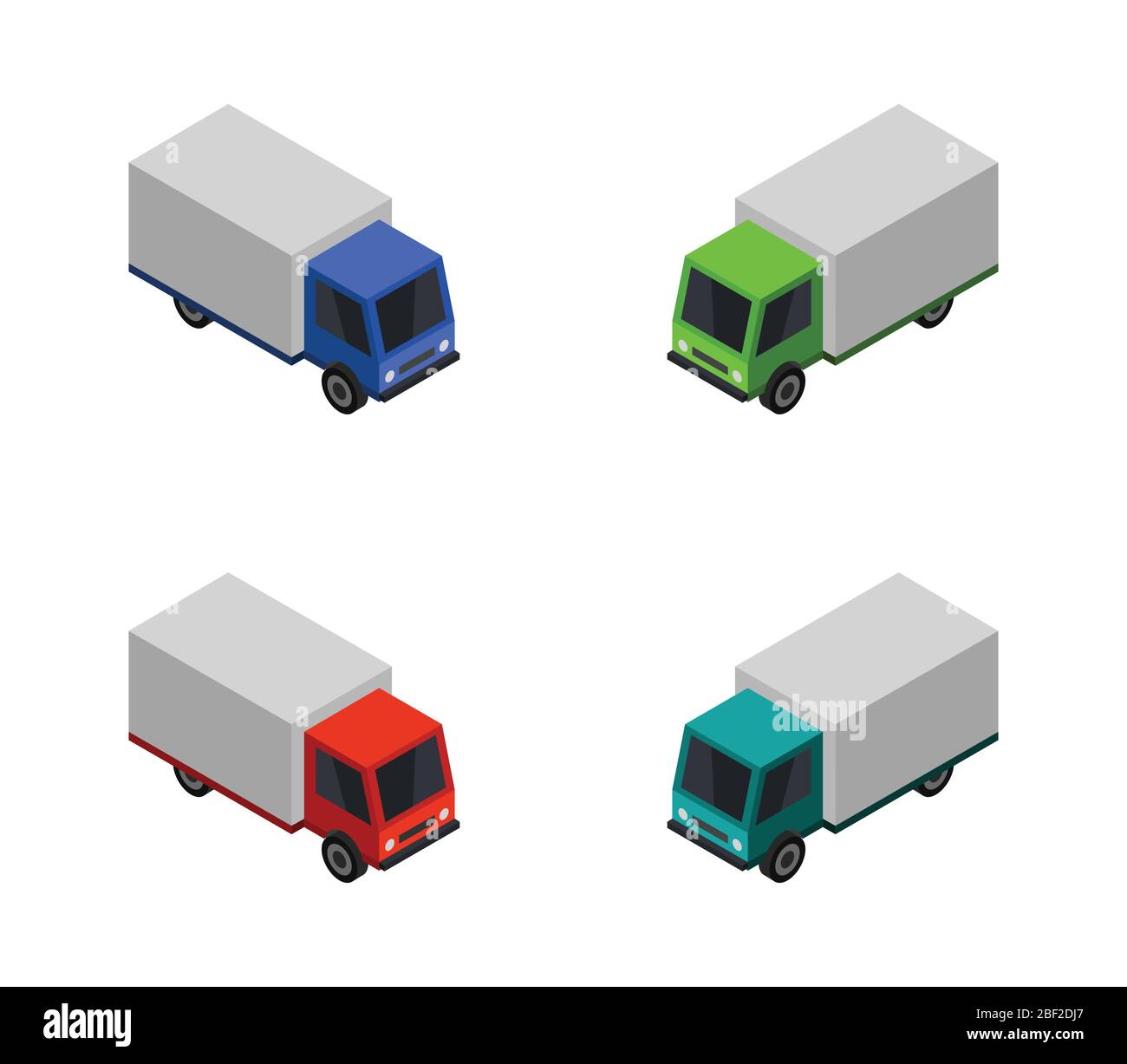isometric truck icon illustrated in vector on white background Stock ...