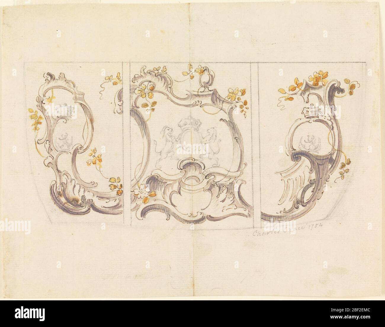 Design for Side Panels of a Coach. Rocaille design for coach panels ...