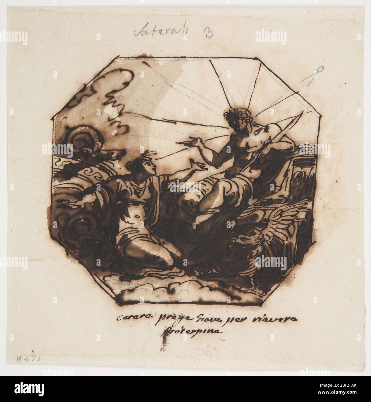 Ceres asks Jupiter for Return of Proserpina. Ceres shown kneeling ...