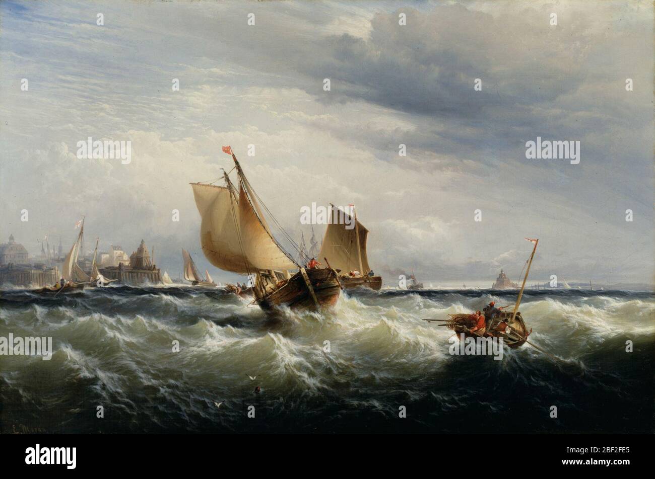 Fishing Boats Beating up to Windward Stock Photo - Alamy