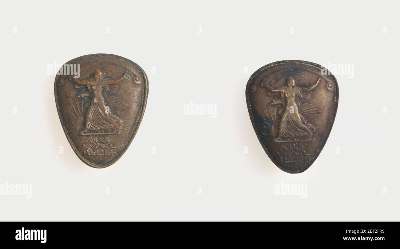 Plaque and pins 3. One patinated bronze triangular mounted plaque (-1a ...