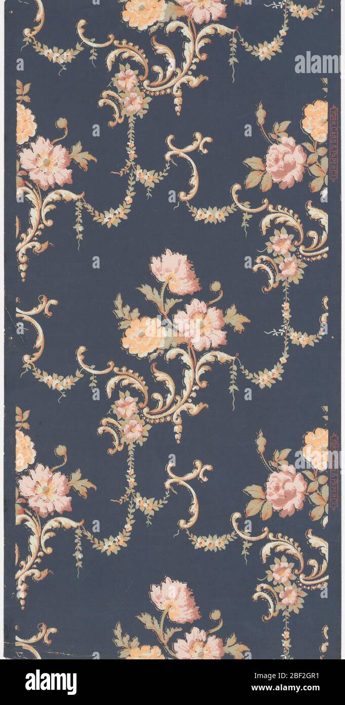 Sidewall. Asymmetrical styling with a Rococo revival-style influence ...