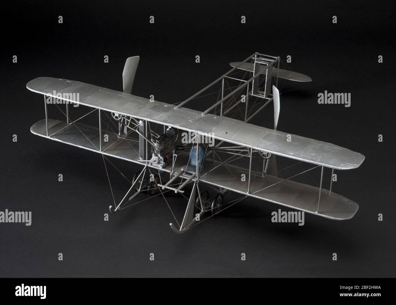 Model Static Wright R 1910. Wood display model of the Wright R biplane ...