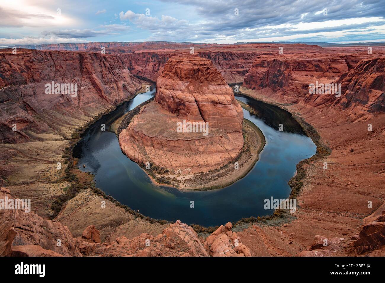 Arizona Horseshoe Bend meander of Colorado River in Glen Canyon Stock ...