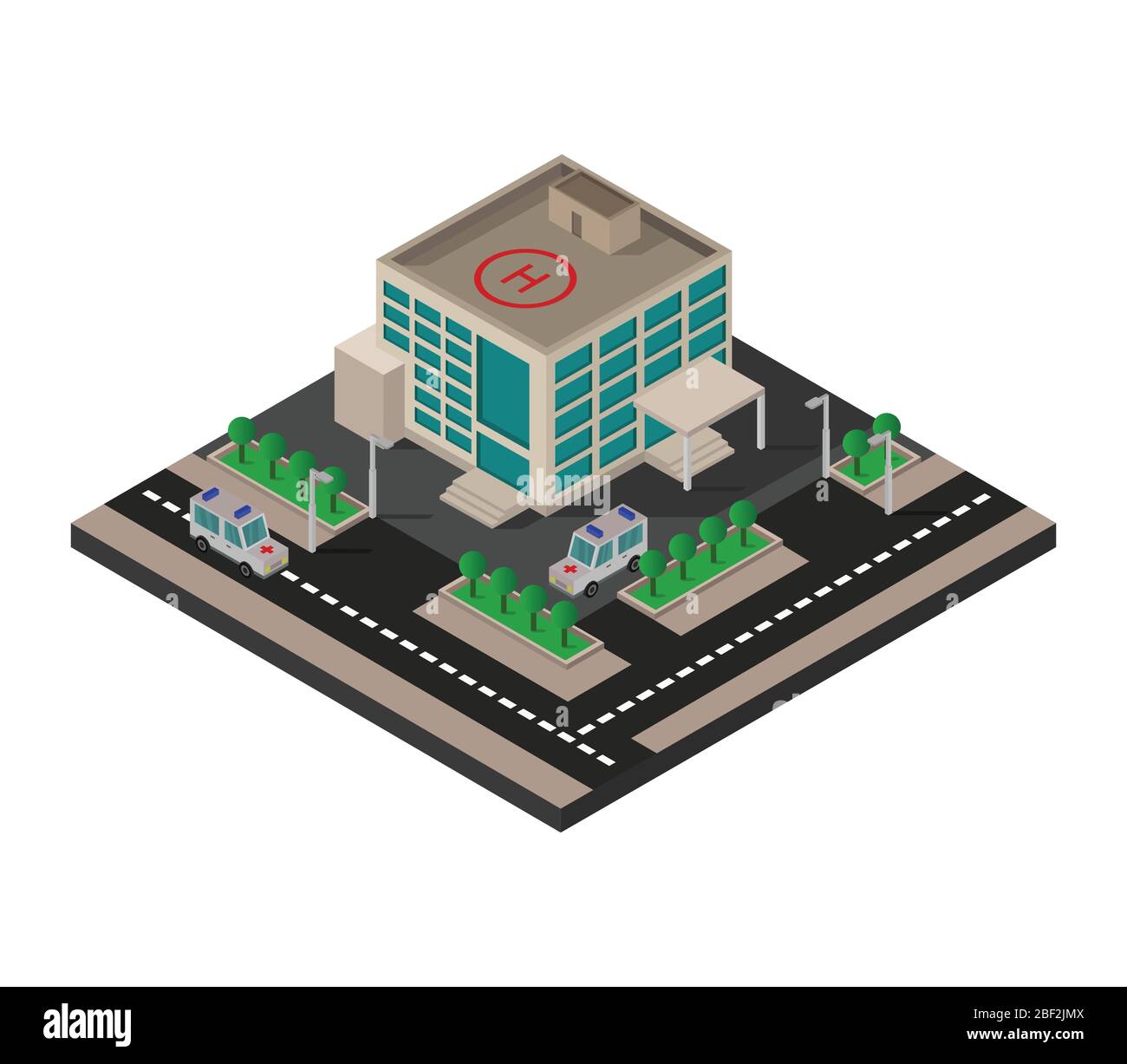 isometric hospital icon illustrated in vector on white background Stock ...