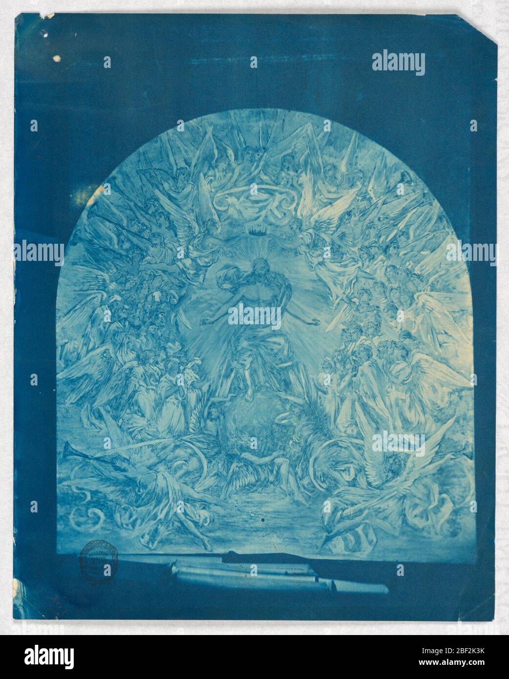 Mural Design for Church Chancel. Christ, center, standing on a globe ...