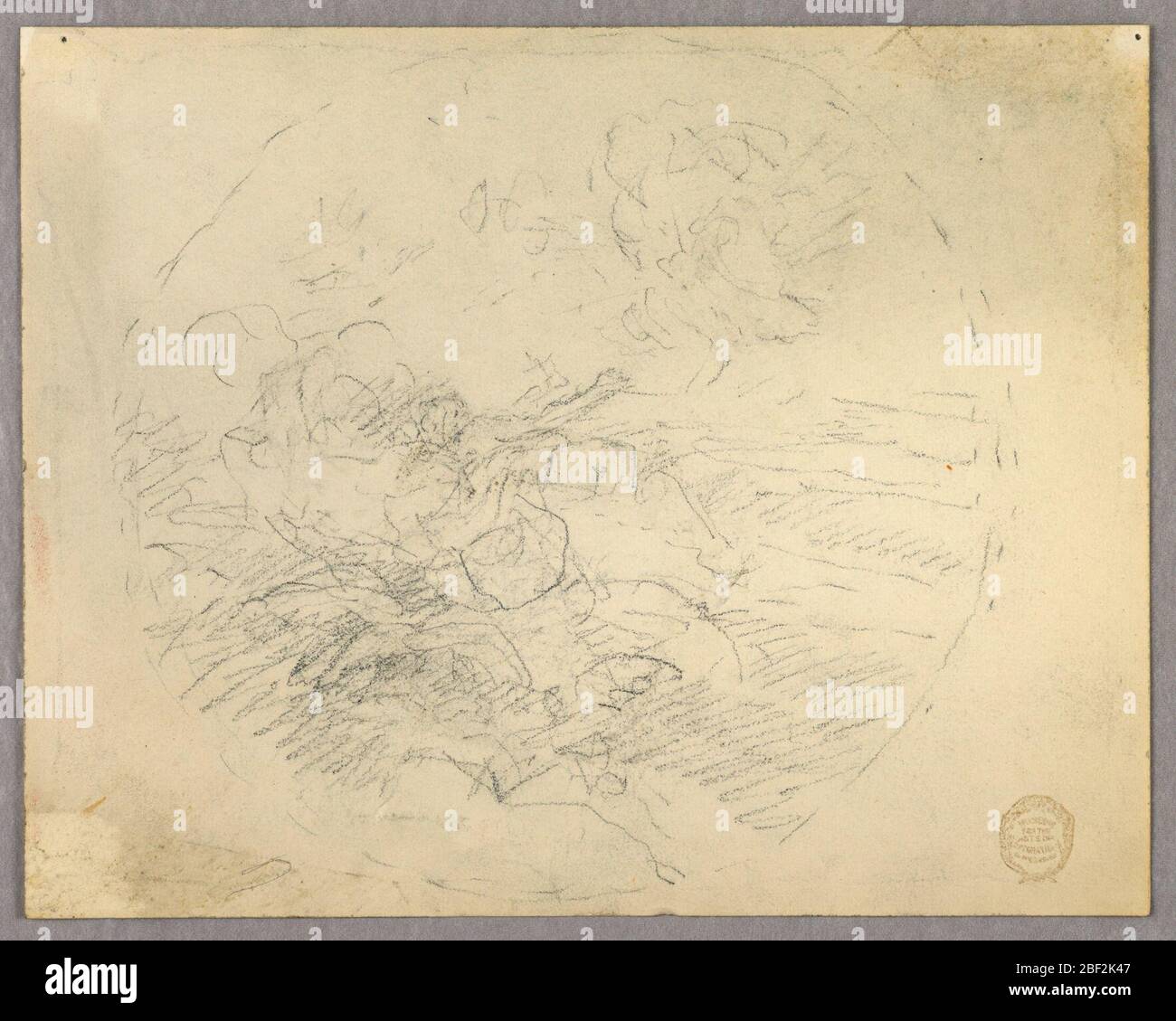 Sketch of Figures in a Circle. Group of figures, lower left, inside a ...