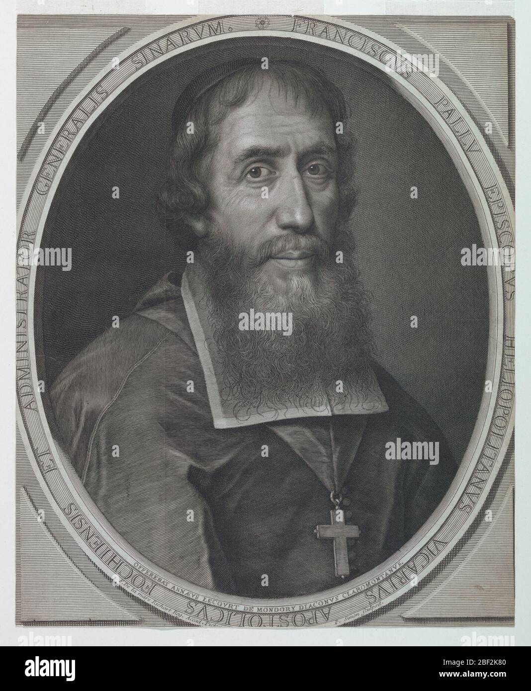 Portrait of Franois Pally. Bust length portrait of a bishop slightly ...