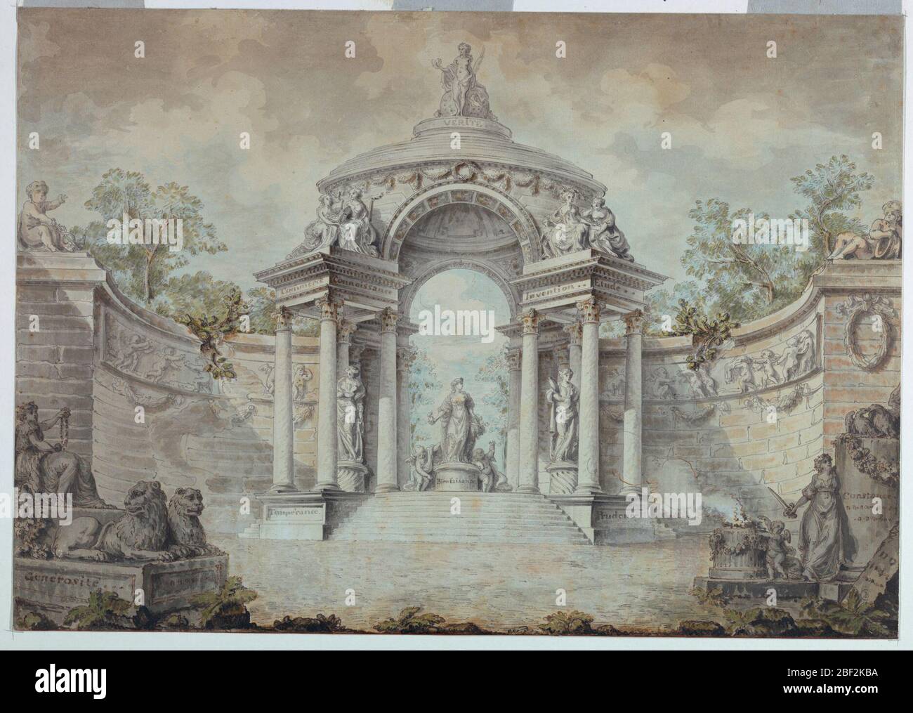 Exedra in a Park Dedicated to the Virtues and Human Activities. A ...