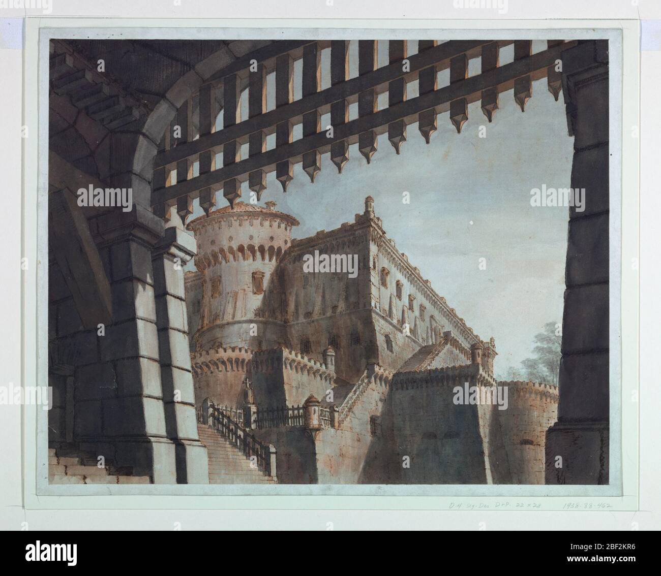 Stage Design Castle with a Portcullis. Horizontal rectangle. View ...