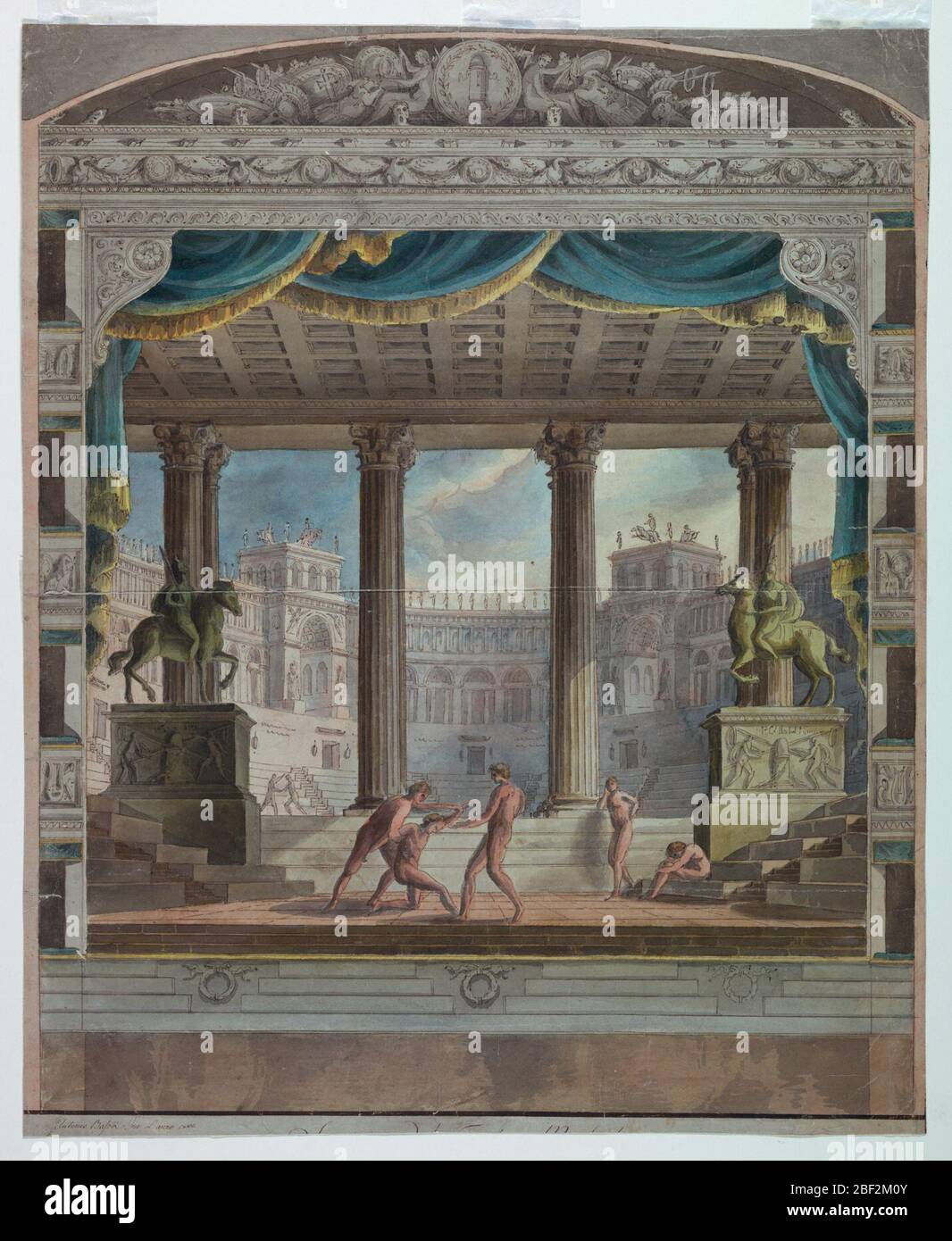 Theater Curtain View of a Classical Amphitheater MarsigliRossi Theater ...