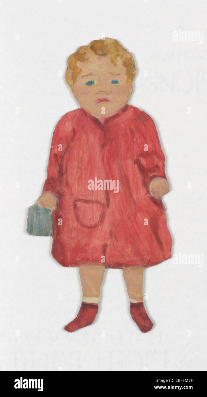 Figure Toy. Paper doll of a female figure in a red dress Stock Photo ...