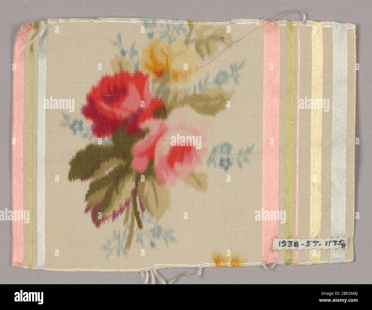 Ribbon. Double-faced broad ribbon with white silk horizontally ribbed ...