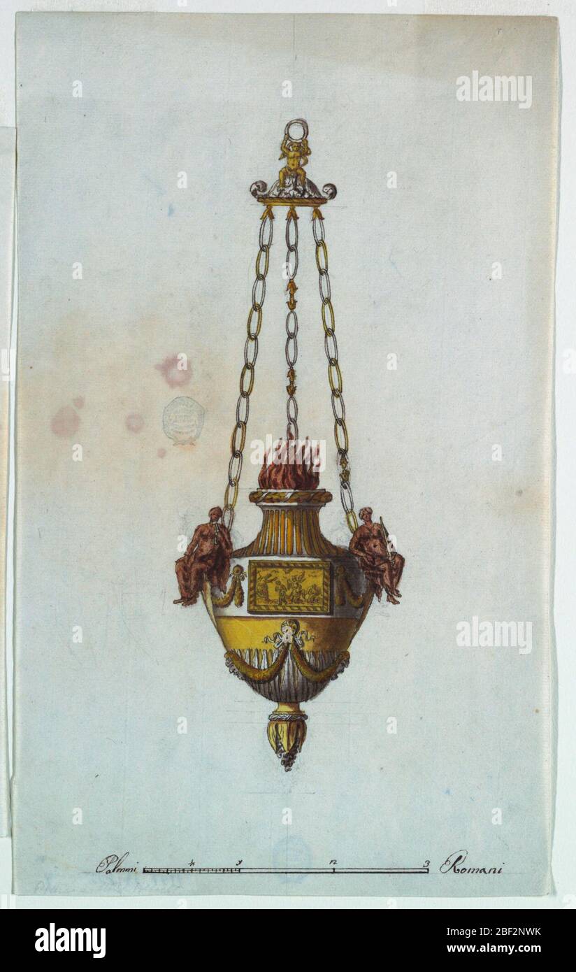 Altar Lamp. Three chains with virtues. Scale: at bottom, in palmi ...