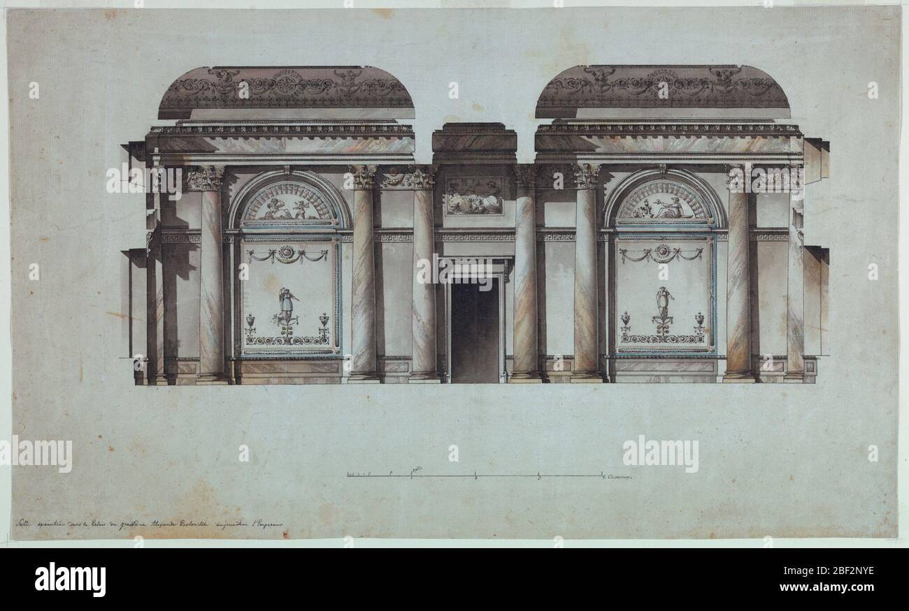 Wall Elevation Alexander Palace TsarkoieSelo Russia. Elevation of a ...