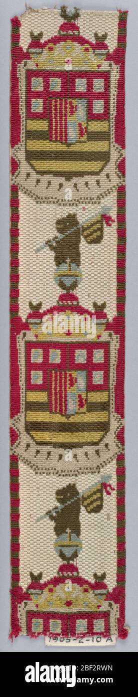 Livery trimming. Heraldic shield surmounted by a standing bear in ...