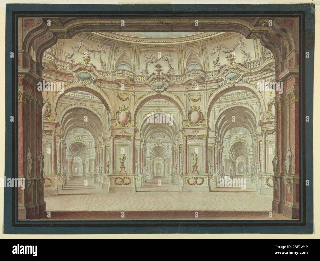 Stage Design Oval Hall and Arcades Stock Photo - Alamy