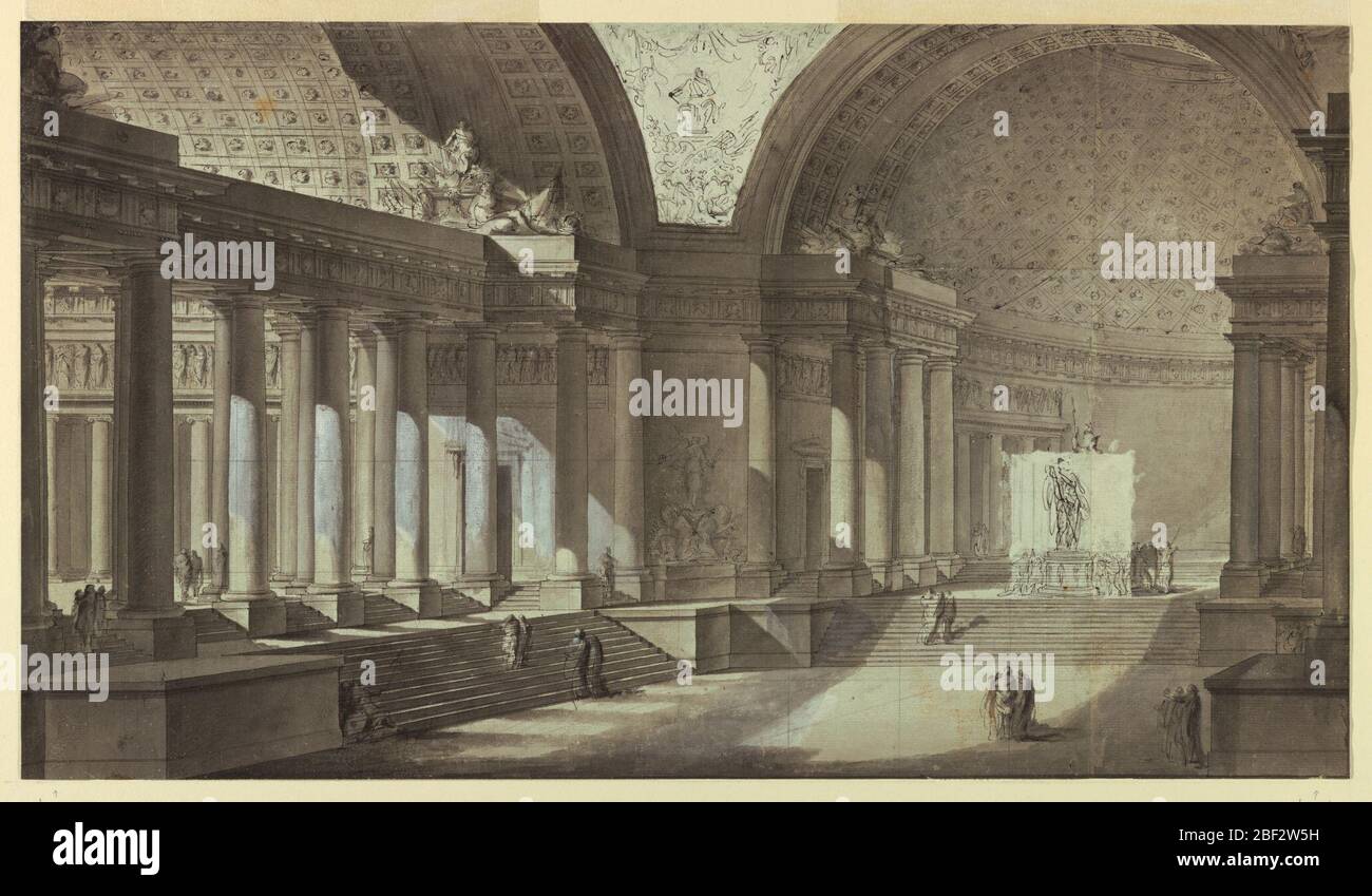 Architectural Fantasy Temple of Athena Interior. Flights of stairs lead ...