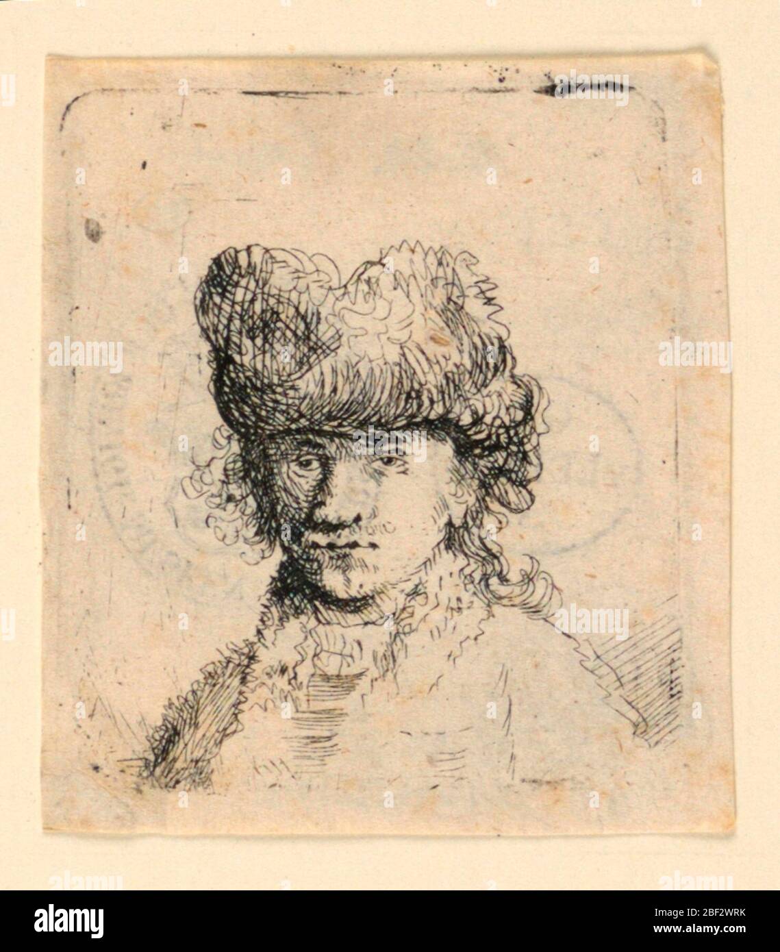 SelfPortrait in a Fur Cap Bust. Bust length portrait, turned toward the ...