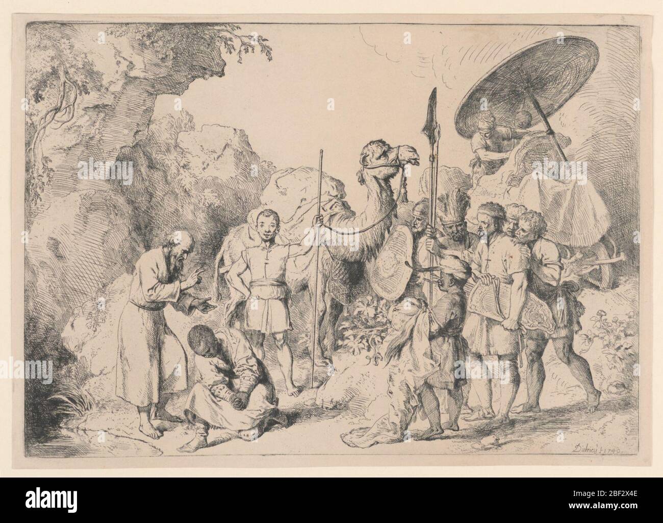 St Phillip Baptizing the Ethiopian. The baptism takes place in the left ...