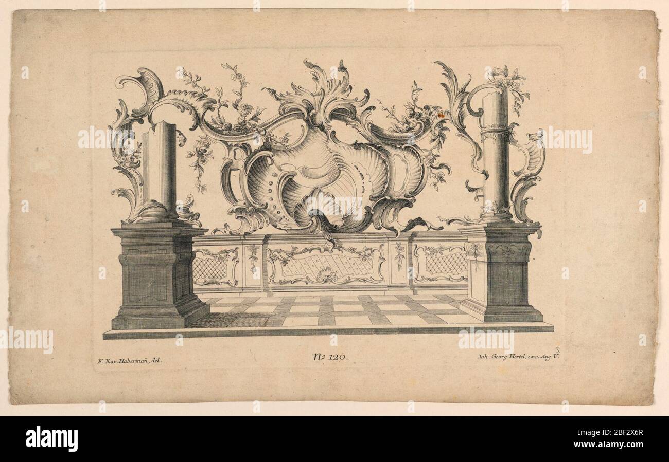 Rocaille Motifs and Dados from Set No 120. Plate 1. A dado wih a convex ...